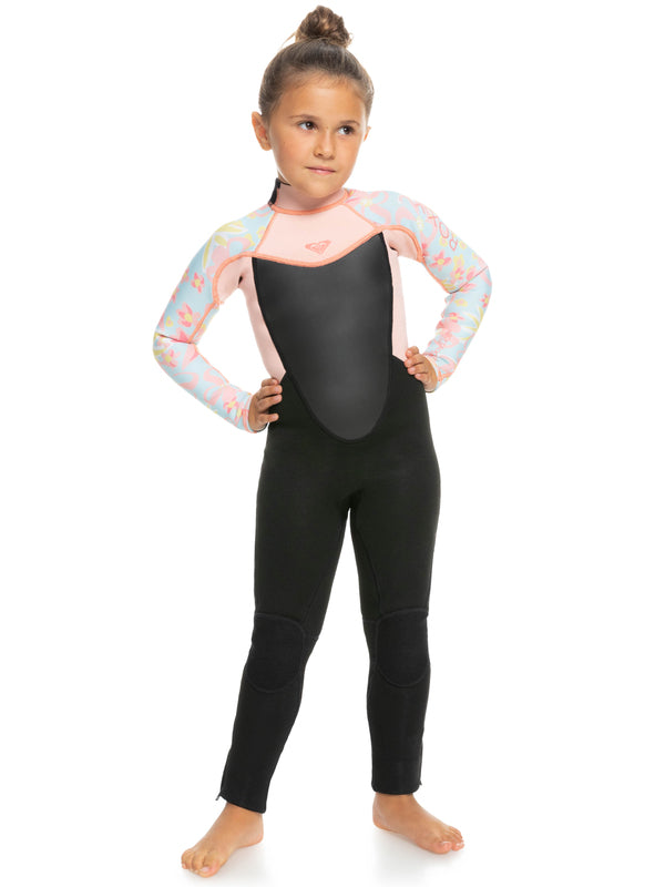 Girls Prologue 3/2 Steamer Kids Wetsuit - Blue Floral – Long Reef Surf Co